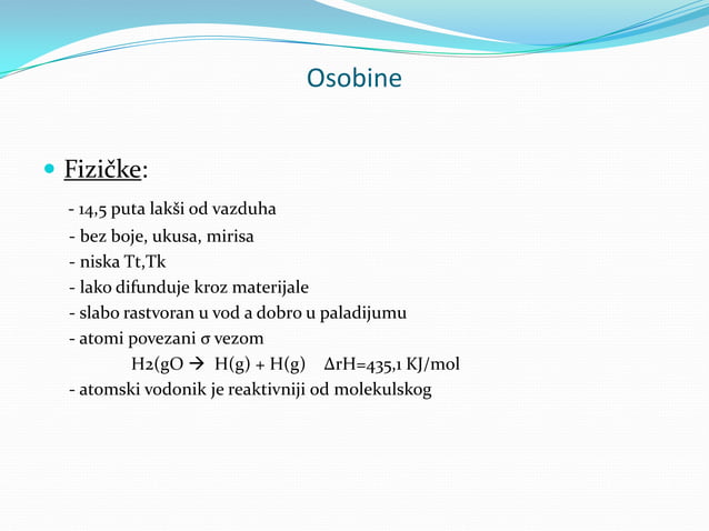 Hemija r2 vodonik | PPTX