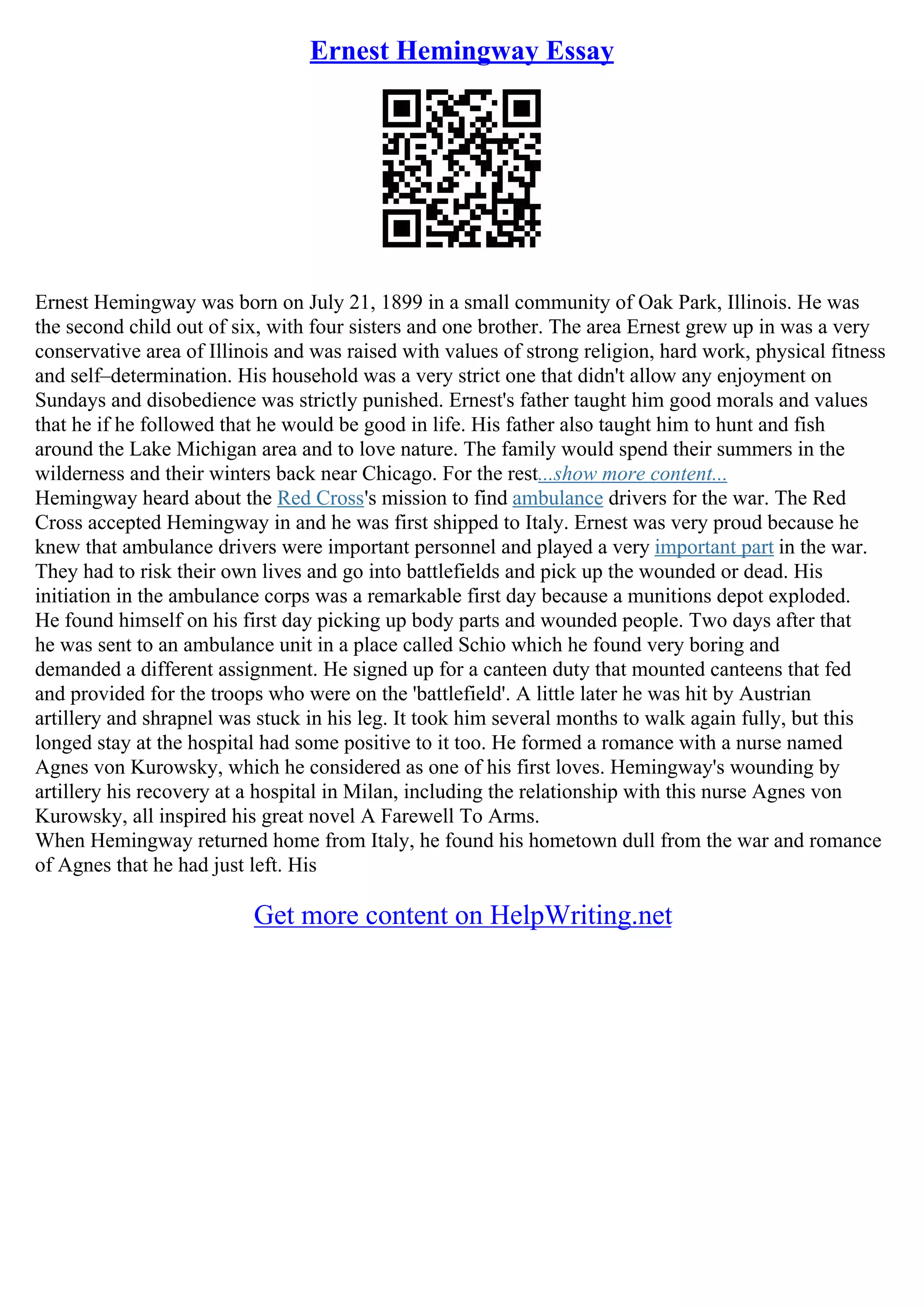 Hemingway Essays | PDF | Screenwriting | Content Production