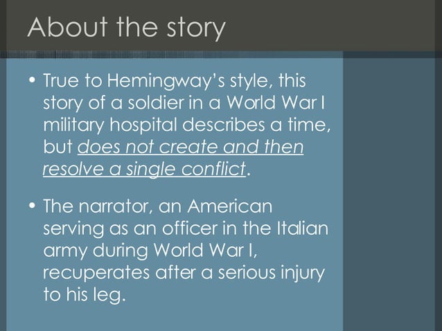Hemingway's "In Another Country" | PPT
