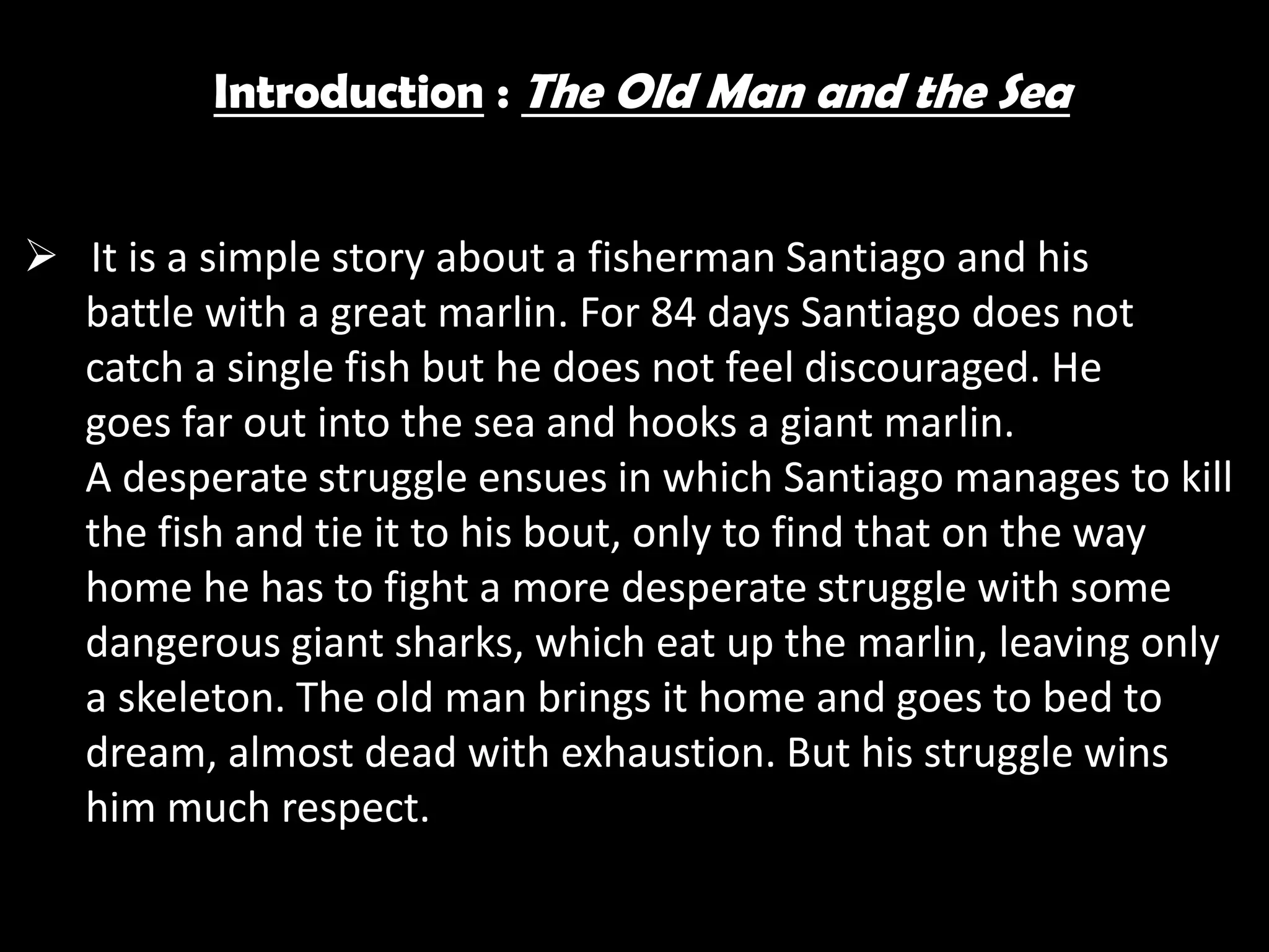 Hemingway's writing style in 'the old man and the sea' | PPTX