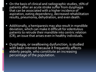complete denture after a stroke ( Prosthodontics) | PPT