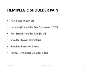 Prevention and management of hemiplegic shoulder pain among stroke ...