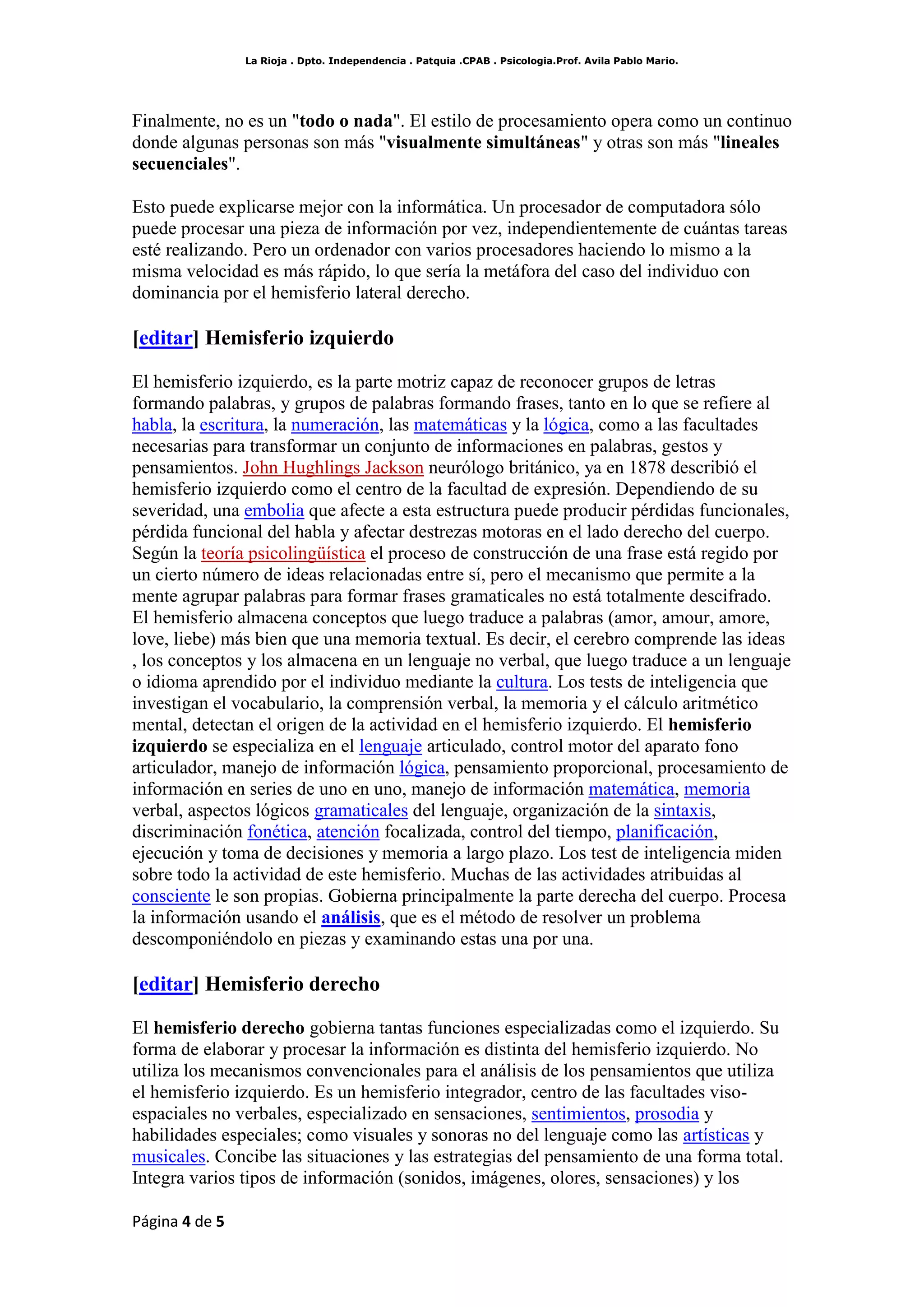 Hemisferio cerebral | DOCX