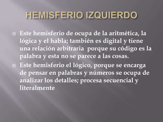 Hemisferios cerebrales | PPTX