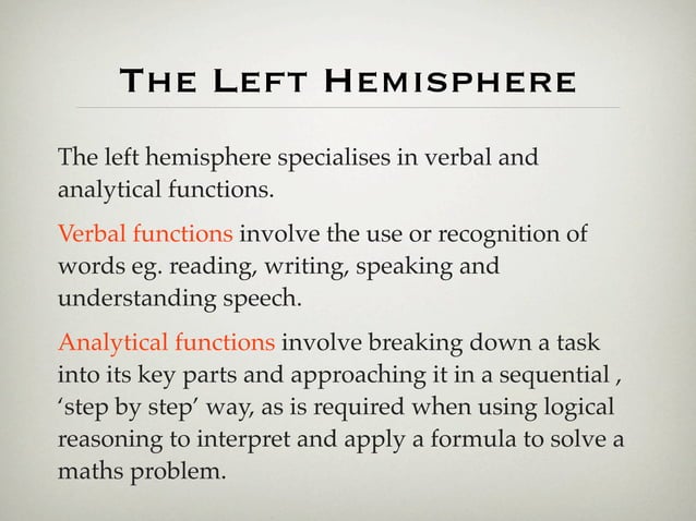 Hemispheric Specialisation | PPT