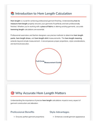 Hem Length Calculator: Achieve Perfect Finishing for Every Garment | PDF