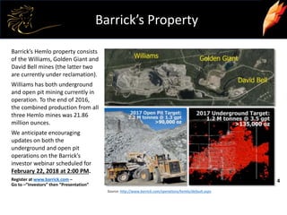 Hemlo presentation 02 2018 v3.2 2 | PPTX | Commodities | Economy