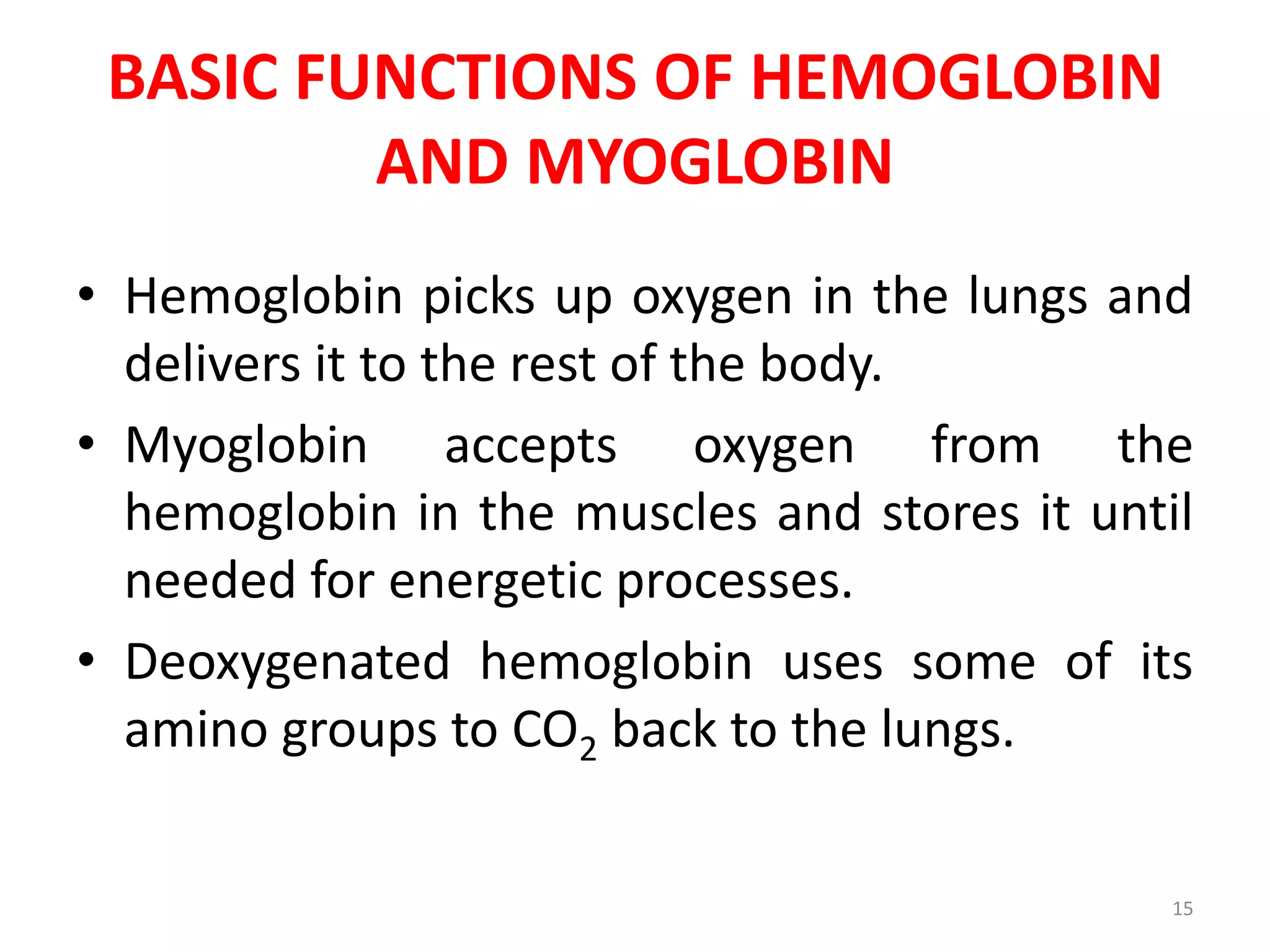 Hemoglobin and myoglobin | PPTX