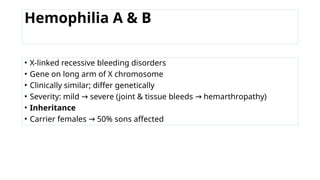 hemo and platelet disorder in hematology | PPTX
