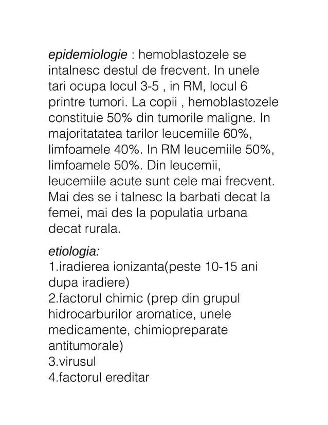 Hemobloastoze leucemii-limfoame | RTF