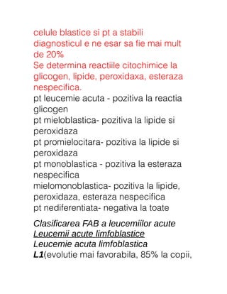 Hemobloastoze leucemii-limfoame | RTF