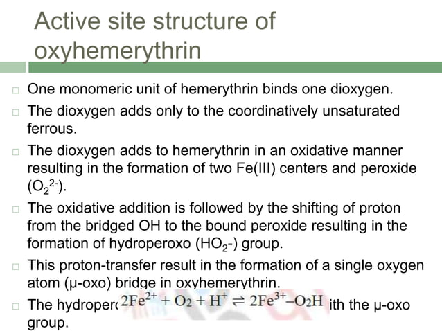 Hemocyanin and Hemerythrin | PPTX | Blood Disorders | Diseases and ...