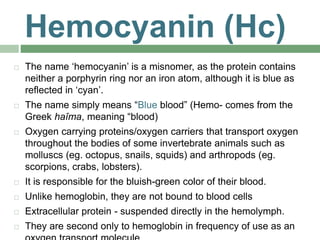 Hemocyanin and Hemerythrin | PPTX