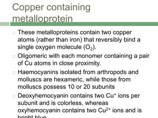 Hemocyanin and Hemerythrin | PPTX | Blood Disorders | Diseases and ...