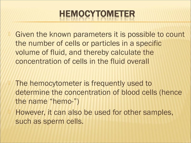 Hemocytometer manual cell counting (1) | PPT