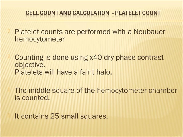 Hemocytometer manual cell counting (1) | PPT