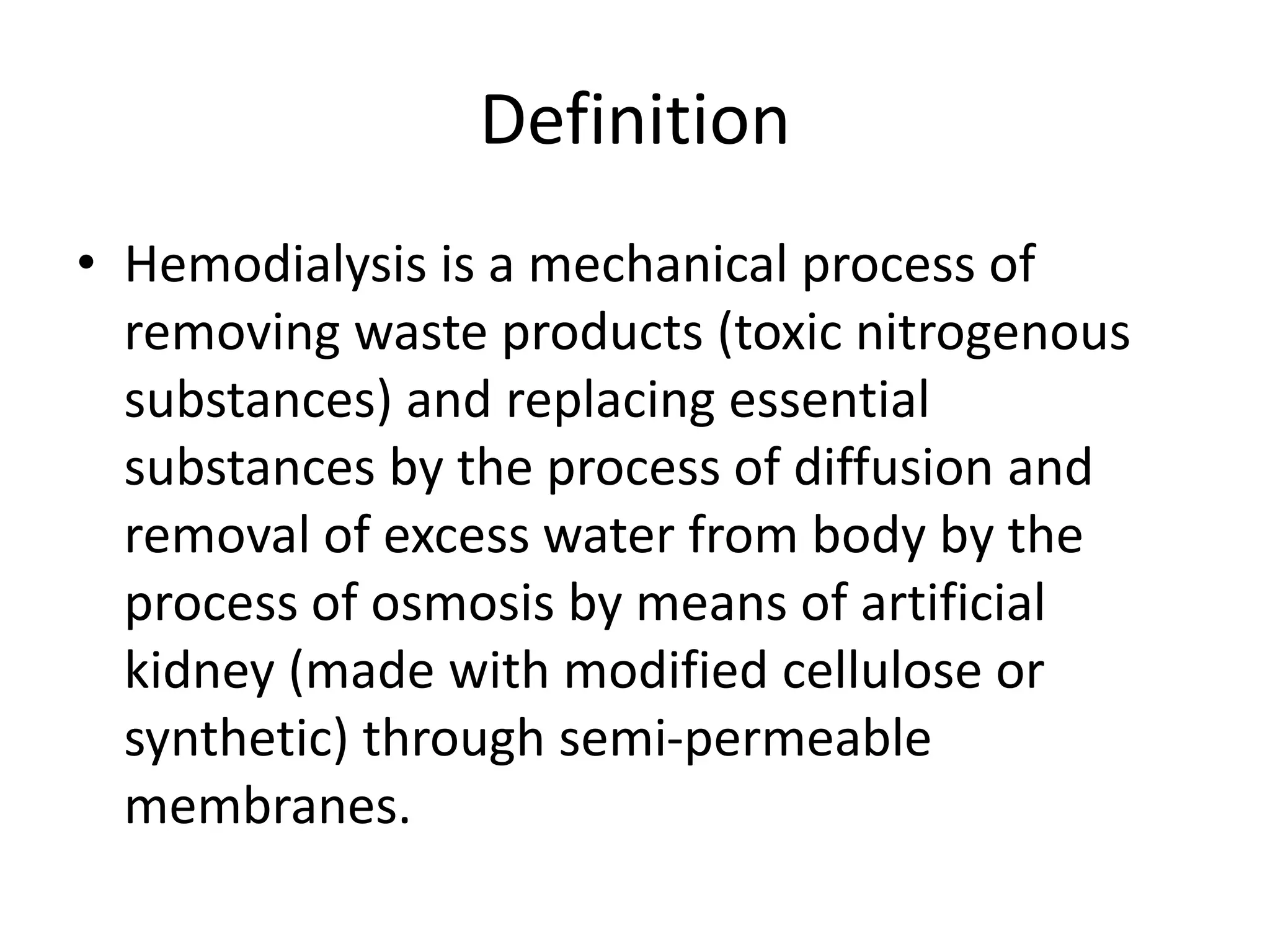 Hemodialysis: management of chronic kidney disease | PPTX