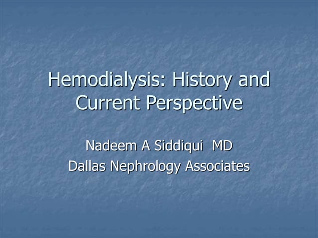 Hemodialysis.ppt | Blood Disorders | Diseases and Conditions