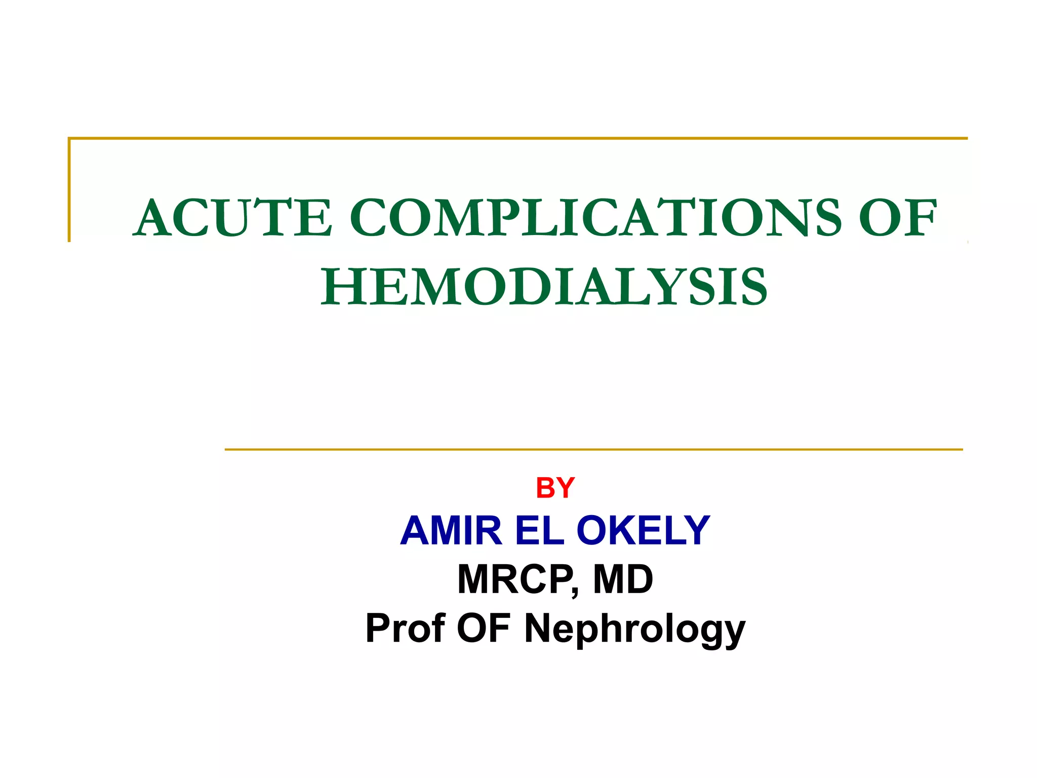 Hemodialysis catastrope | PPT