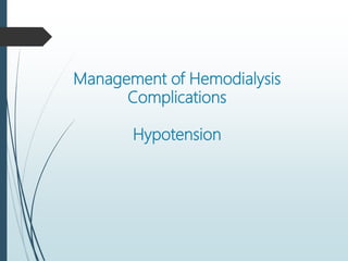 Hemodialysis complications | PPTX