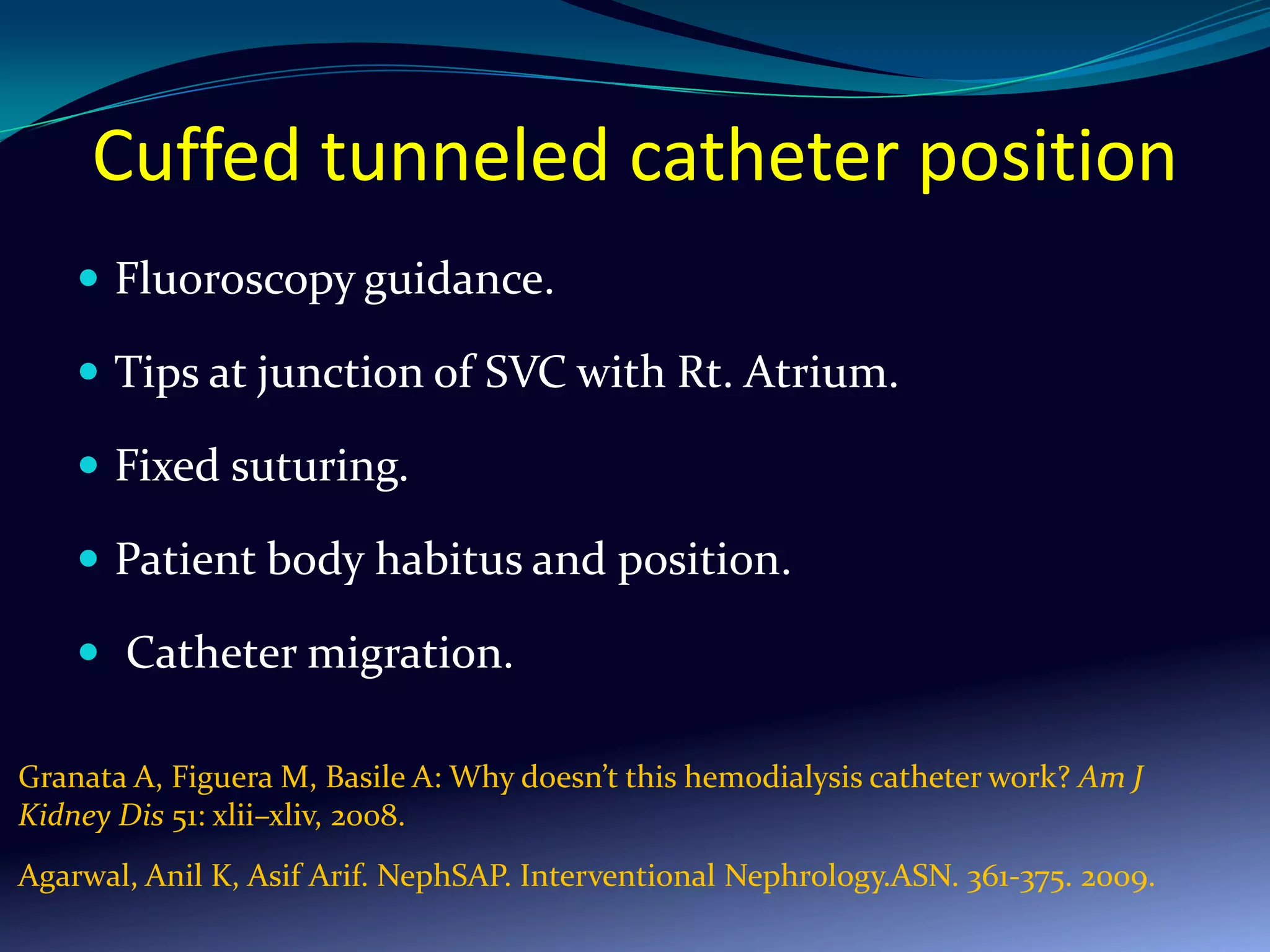 Hemodialysis vascular catheters review | PPTX