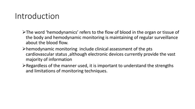 Hemodynamic monitoring.pptx | First Aid | Injuries