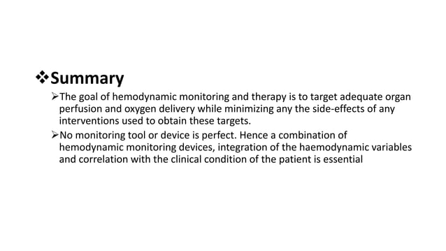 Hemodynamic monitoring.pptx | First Aid | Injuries