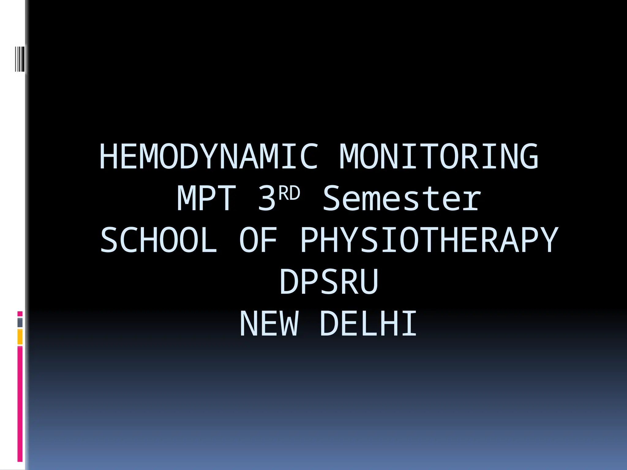 HEMODYNAMIC MONITORING for cardiovascular cases | PPTX