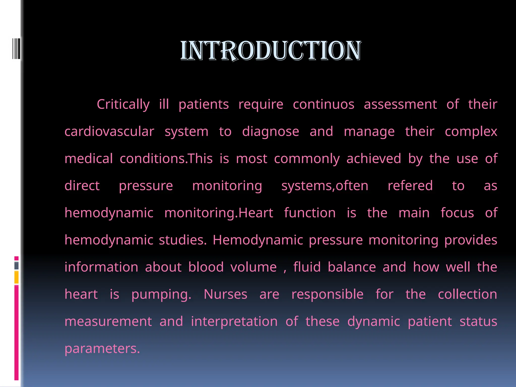 HEMODYNAMIC MONITORING for cardiovascular cases | PPTX