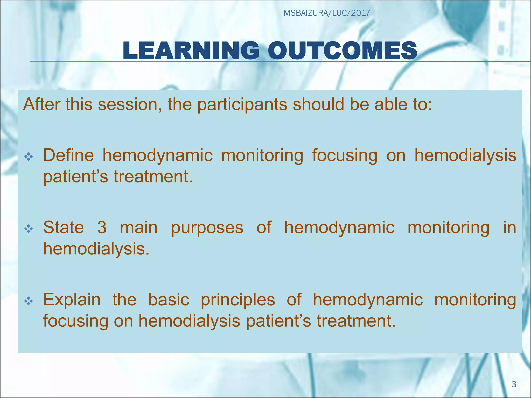 Hemodynamic monitoring for hemodialysis pt | PDF