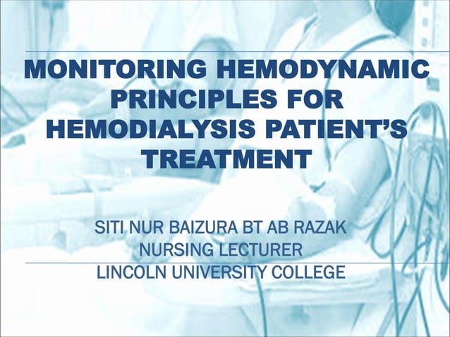 Hemodynamic monitoring for hemodialysis pt | PDF | Heart and ...