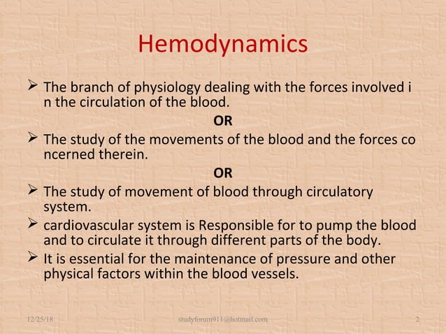 Hemodynamics, Circulation Schematic | PPT