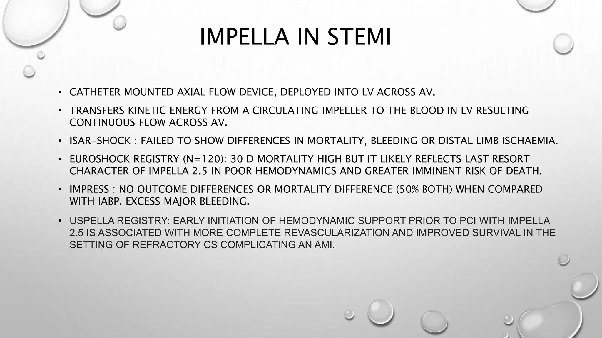 hemodynamic support in STEMI.pptx | Heart and Cardiovascular Diseases | Diseases and Conditions