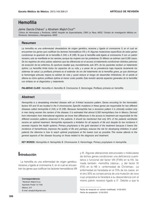 Fisiopatología, de origen genético, hemofilia | PDF