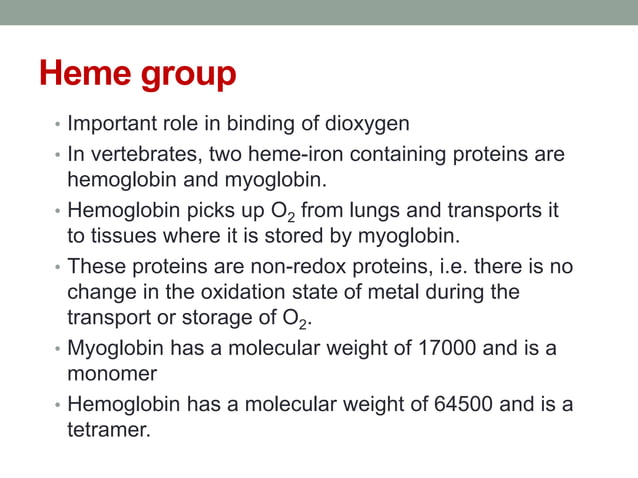Chemistry and function of Hemoglobin | PPTX | Biological Sciences | Science