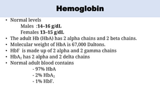 Hemoglobin for mbbs bds 1st year tada.pdf | Blood Disorders | Diseases ...