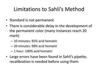Hemoglobin and hematocrit determination | PPTX