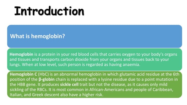 Hemoglobin C and SC Blood Disorders | PPT
