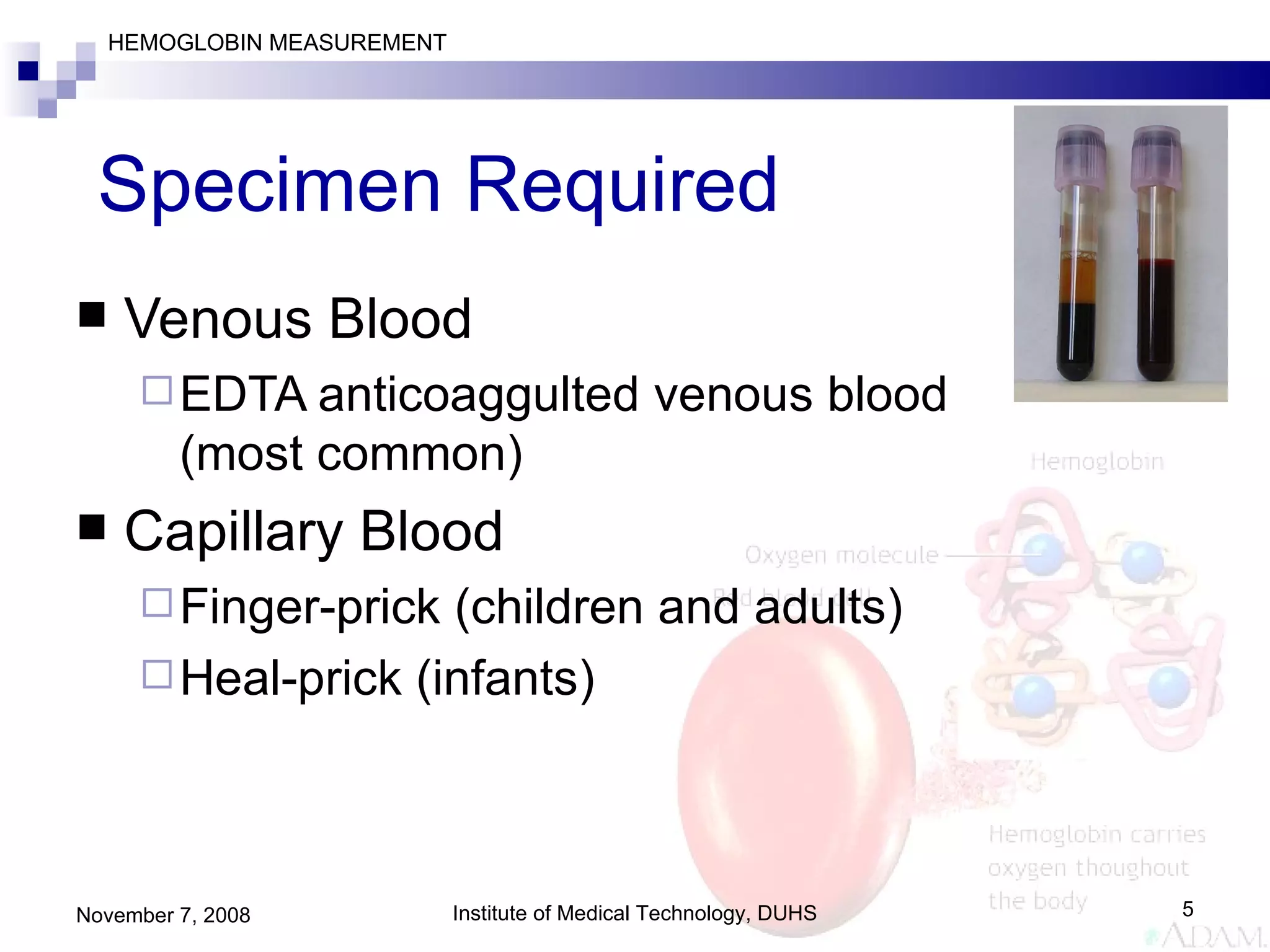 Hemoglobin estimation | PPT