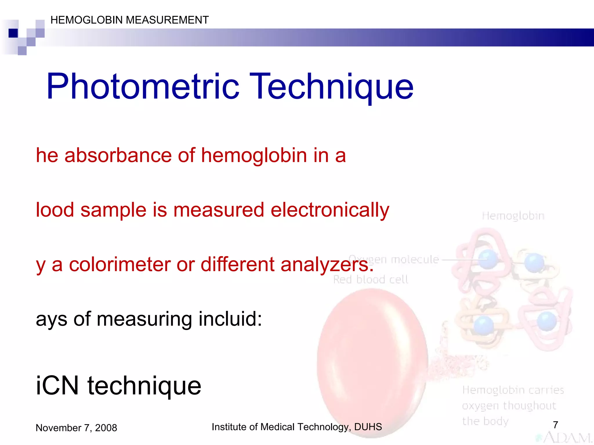 Hemoglobin estimation | PPT