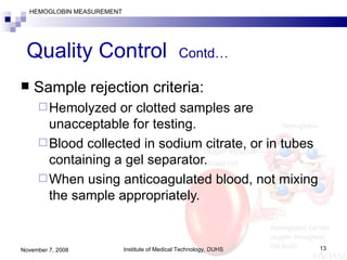 Hemoglobin estimation | PPT