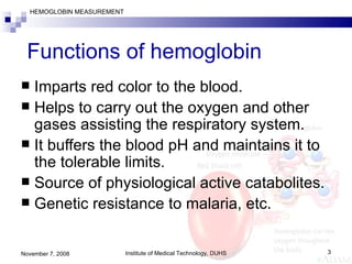 Hemoglobin estimation | PPT