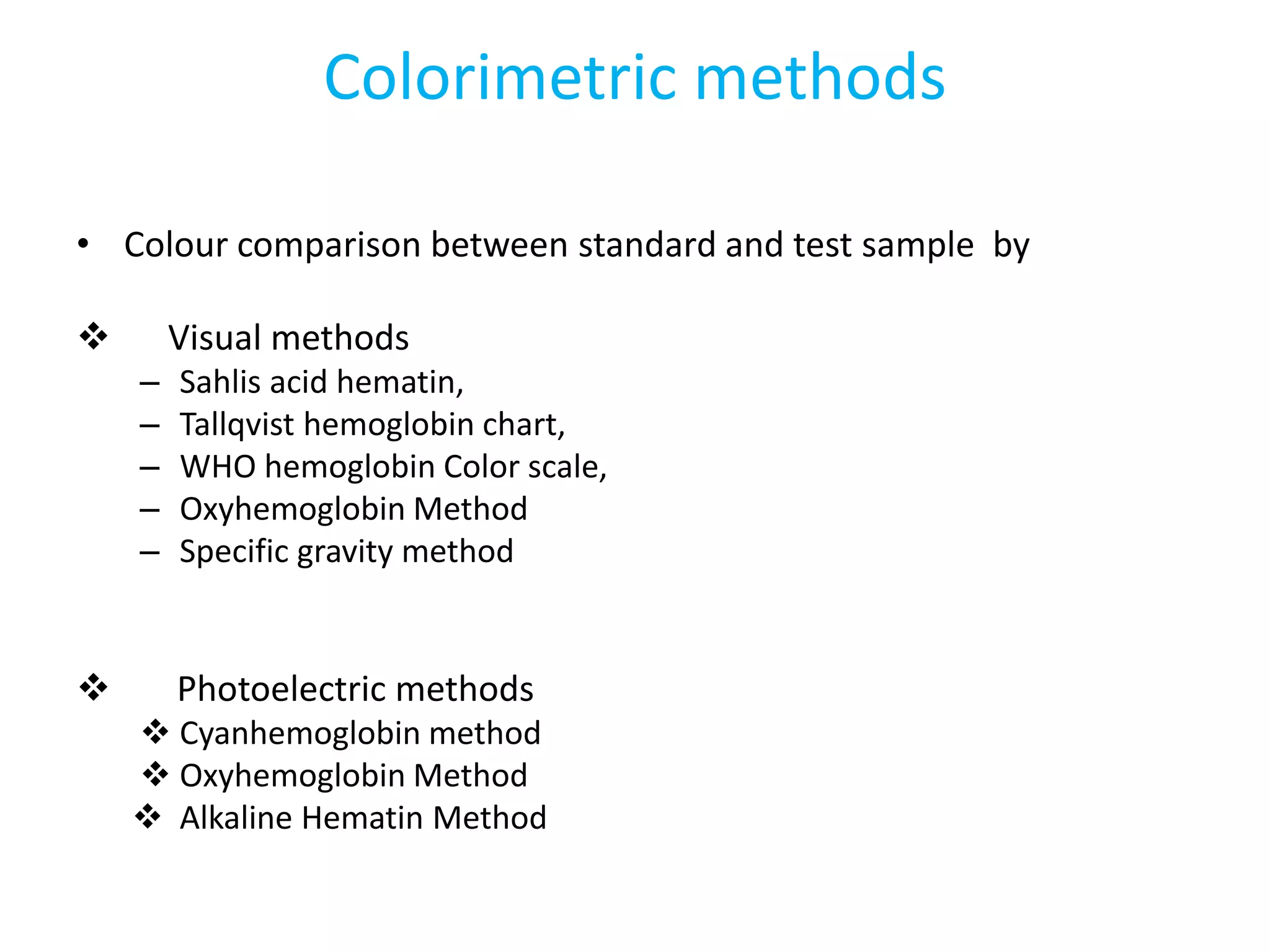 Hemoglobin estimation | PPTX