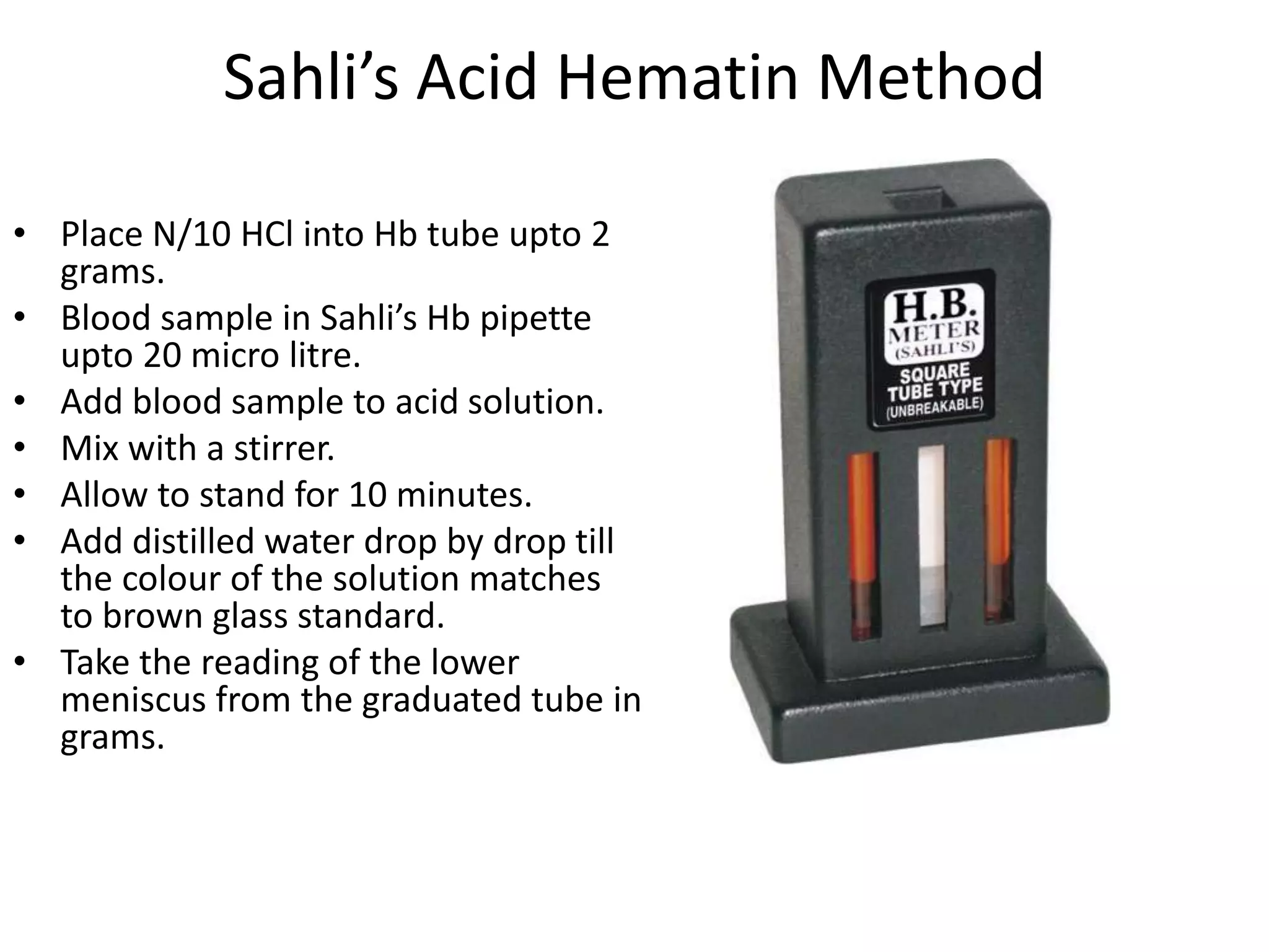 Hemoglobin estimation | PPTX