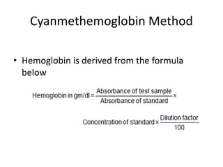Hemoglobin estimation | PPTX