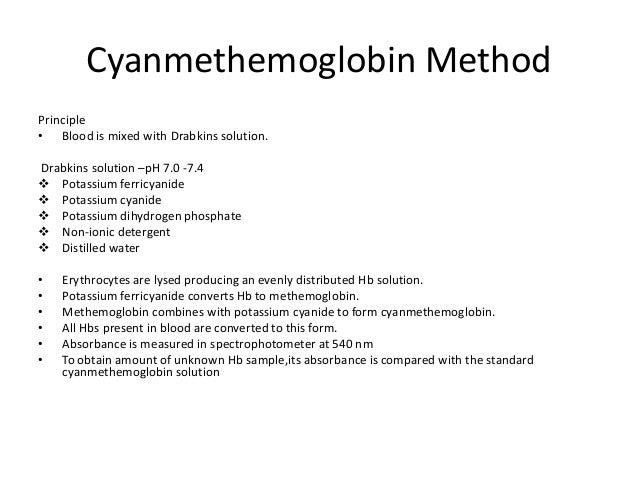 Hemoglobin estimation