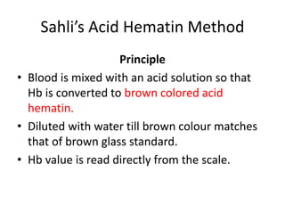 Microteaching Practicals - Hemoglobin estimation | PPTX