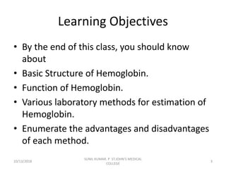 Hemoglobin estimation | PPTX