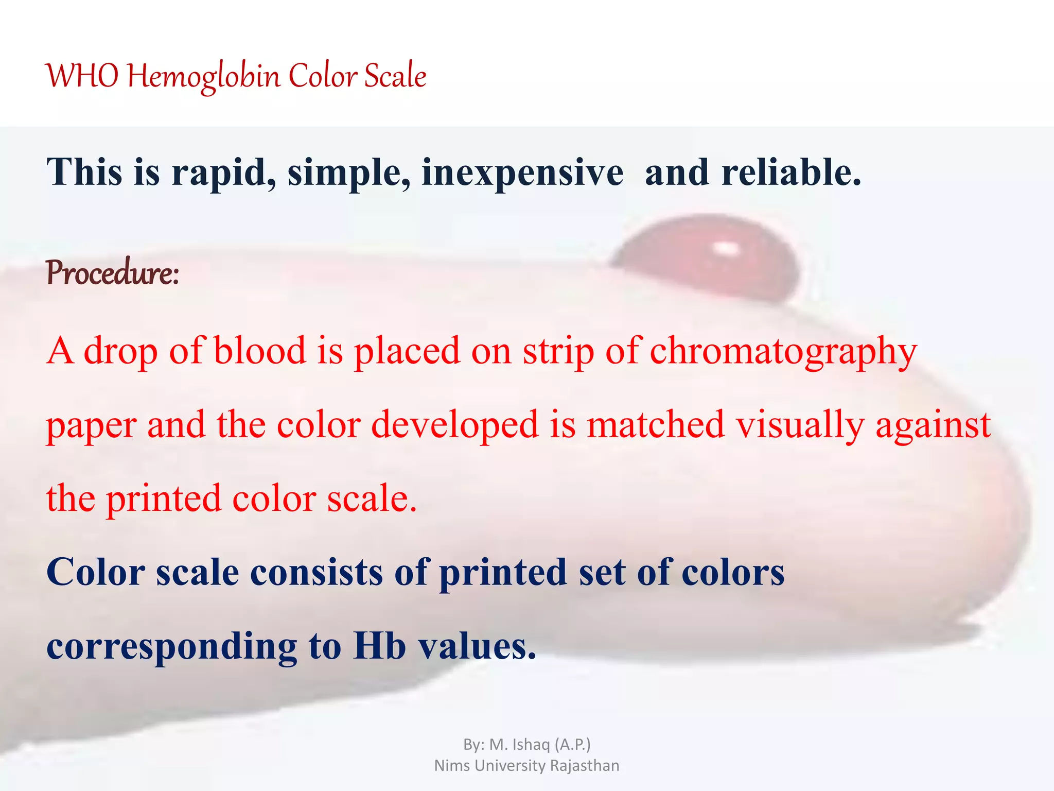 Hemoglobin estimation | PPTX