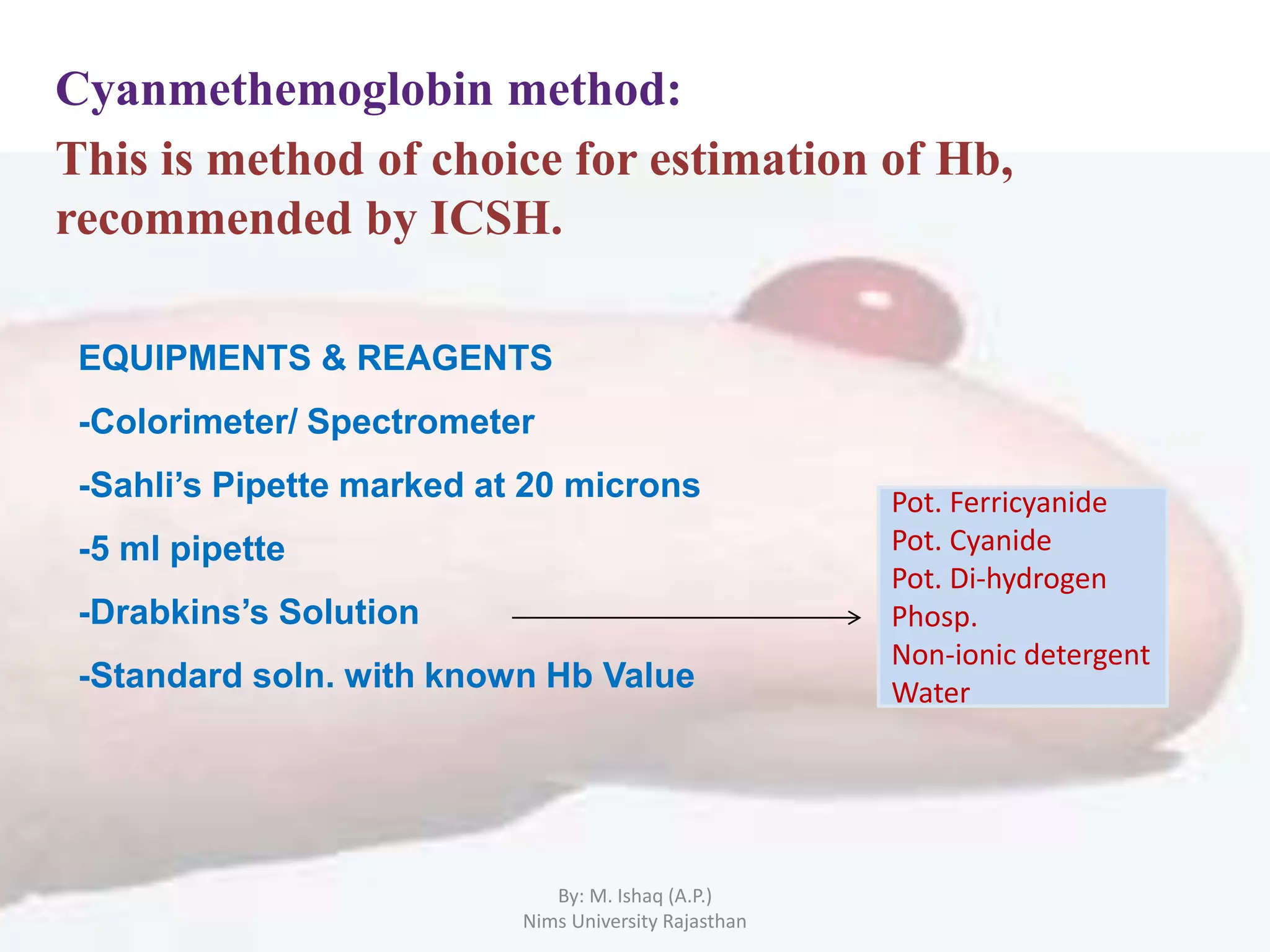 Hemoglobin estimation | PPTX